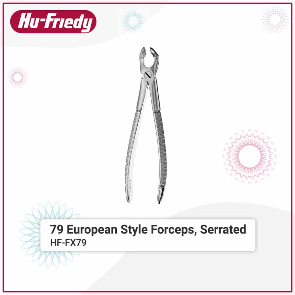 79 European Style Forceps, Serrated - Galla Dental